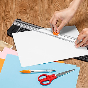 PATIKIL Paper Cutter A3 Stack Portable Paper Trimmer, 18" Length, 10-Sheet Capacity, Transparent Guide Ruler, Photo Vinyl Paper Cardstock Slicer Cutter for Office, Home