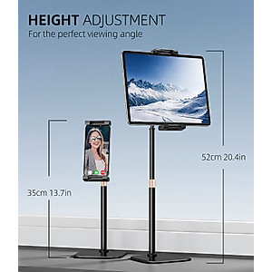 AHK Tablet Stand Holder, Angle Height Adjustable Tablet & Phone Stand for Desk, Thick Case Friendly iPad Holder Stand Compatible with(4.7-12.9") iPad, ipad Pro 12.9, Air Mini 4, iPhone, Kindle, Switch