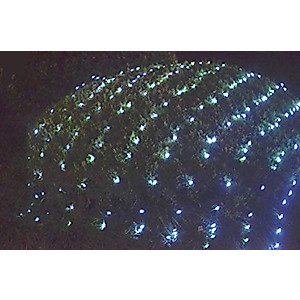 9.8Ft x 6.0Ft 320LED Connectable Mesh Net Fairy Garden Light Twinkle Waterproof Light String with 8 Modes Green Cable for Festoon Party/Garden/Christmas/Patio/Wedding (Cool White)