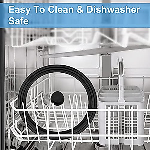 Universal Lid for Pots, Pans and Skillets - Tempered Glass Lid with Heat Resistant Silicone Rim Fits 10" - 12" Diameter Cookware, Replacement Lid for Frying Pan and Cast Iron Skillet(10"11"12")