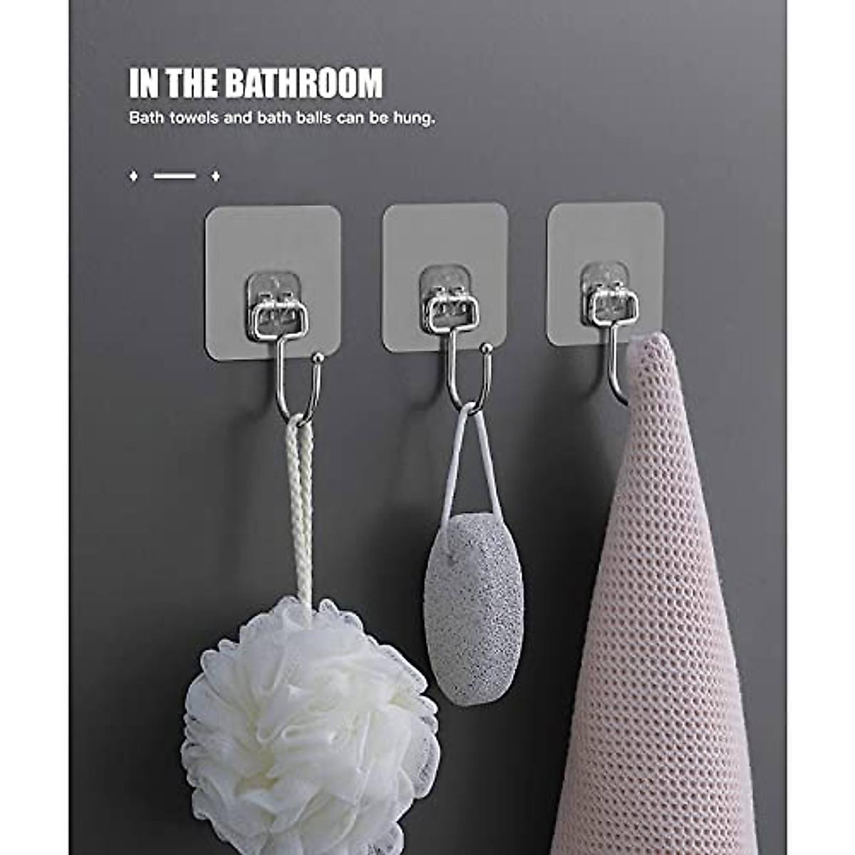 Ayssny Adhesive Hooks Utility Hooks 44lb Max, Large Adhesive Hooks Heavy Duty, Waterproof Sticky Hooks Wall Hooks for Hanging Coat, Towel and Kitchen Bathroom Products