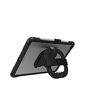 OTTERBOX UnlimitEd SERIES Case with Kickstand & Hand Strap + Screen Protector for iPad 7th, 8th & 9th Gen (10.2" Display - 2019, 2020 & 2021 version) - Non-retail/Ships in Polybag - Clear/Black