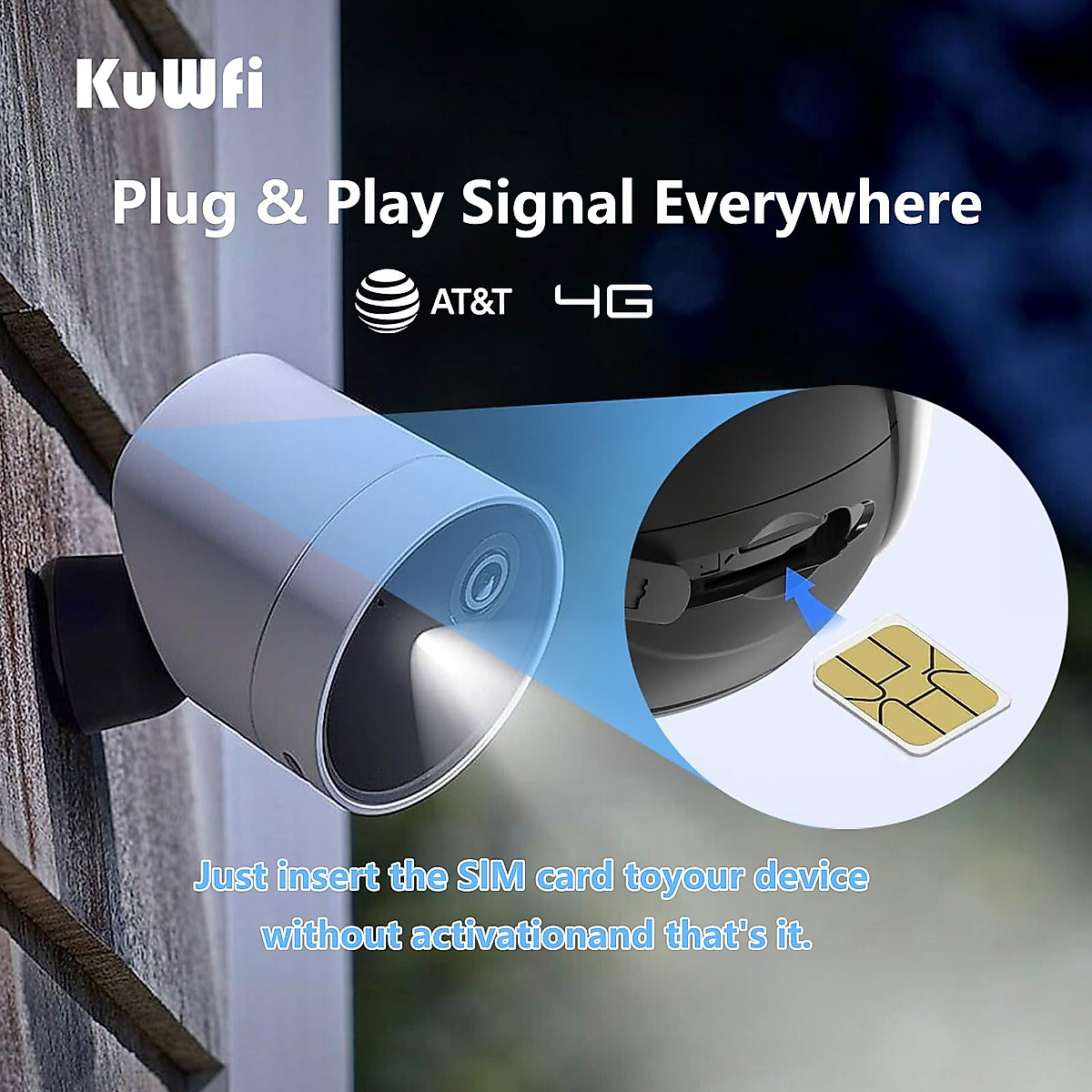 KuWFi 2GB Prepaid 4G LTE SIM Card for 30 Day Service Wireless Plan for Security Cameras, 4G Router- for Data, No Voice & Text No Contract IOT SIM Card