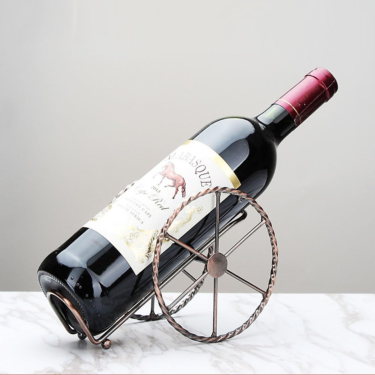 Countertop Wine Rack - Wine Holder for Wine Storage - Red Bronze Metal Wine Rack - Wine Racks Countertop - Small Wine Rack - Wine Bottle Storage - Tabletop Wine Rack
