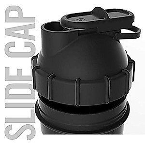 SHAKESPHERE Tumbler: Protein Shaker Bottle and Smoothie Cup, 24 oz - Bladeless Blender Cup Purees Raw Fruit with No Blending Ball - Drink Powder Mix Shake Mixer for Pre Workout, Gym (Frosted White)