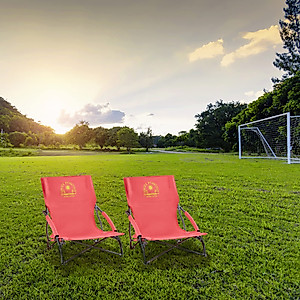 PRODUCTWORKS Maui and Sons Comfort Sling Back Bag Beach Camping Picnic Chair, 2-Pack (Coral)