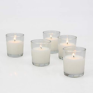 Stonebriar SB-SP-3210A 15 Hour Long Burning Unscented Wax Filled Votive Holders, 48 Pack, White