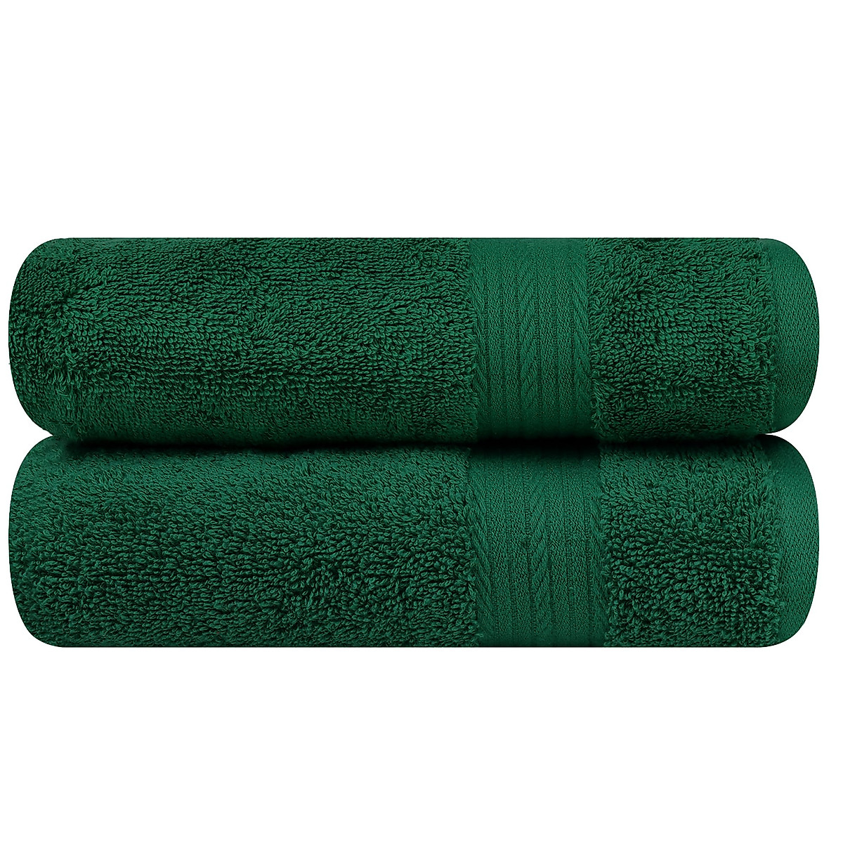 Ample Decor Hand Towels 18 X 28 Inch 600 GSM 100% Cotton, Premium Soft Absorbent - 2 Pcs - Green