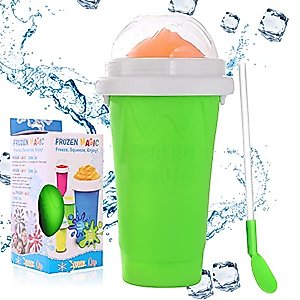 Lemtrflo Quick Frozen Magic Cup, Squeeze Slushie Maker Cup,Double Layer Squeeze Slushy Maker Cup,Portable Homemade Slushy Cup, Silicone Smoothie Maker Cup for Kids and Adults