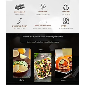Vvinjinwujin 5 pieces ultra-sharp kitchen knife set - stainless steel knife set, chef's knife set, precise cutting, ergonomically designed, essential for the kitchen, very suitable for home cooking