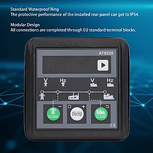 Automatic Transfer Switch Controller IP54 Waterproof LED Display Dual Power ATS Controller 30‑300V