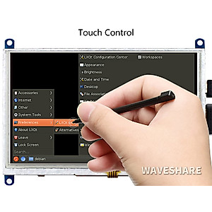 waveshare 5inch HDMI LCD Resistive Touch Screen LCD (B), 800x480 Resolution, Support All Versions of Raspberry Pi,Windows 10/8.1/8/7, BB Black, as Well as General Desktop Computers