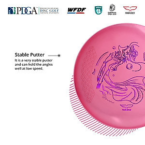 Yikun Professional Disc Golf Putter Putt & Approach 165-170g Straight Flying High Glide Putter Perfect for Outdoor Games and Competition (Pink)