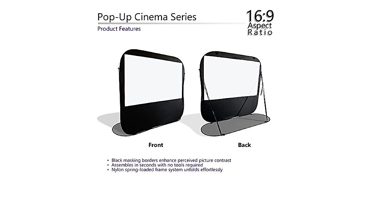 Elite Screens Portable 92-Inch Cinema Screen for Outdoor Movie Nights