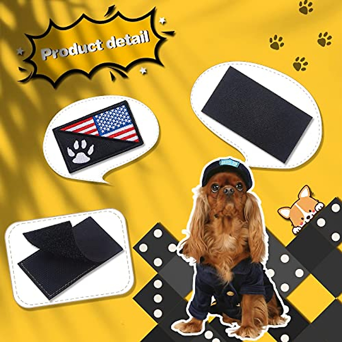 15 Pieces Service Dog Patches Dog Vest Patches Removable Tactical Patches Embroidered Fastener Hook Loop Patch Animal Vest Harnesses Patch Pet Patches for Vest Harnesses Collars Leashes in Training