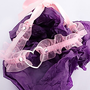 MILAKOO Pink Wedding Lace Heart Floral Choker Necklaces Adjustable&Strecth Lace Bracelet for Bridal