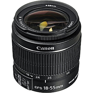 Canon EF-S 18-55mm f/3.5-5.6 is II Lens (2042B002) + Filter Kit + Backpack + 64GB Card + Lens Pouch + Card Reader + Tripod + Memory Wallet + Cap Keeper + Cleaning Kit + Hand Strap + More (Renewed)