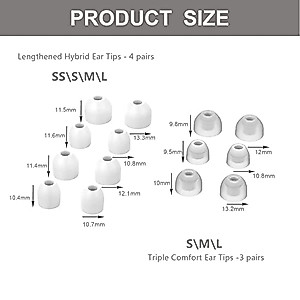 Replacement Ear Tips Compatible with Sony WF-1000XM3 Sony WF-1000XM4 Earbuds Silicone Eartips Replacement 14PCS Eartips Cover(wf1000xm3 White)