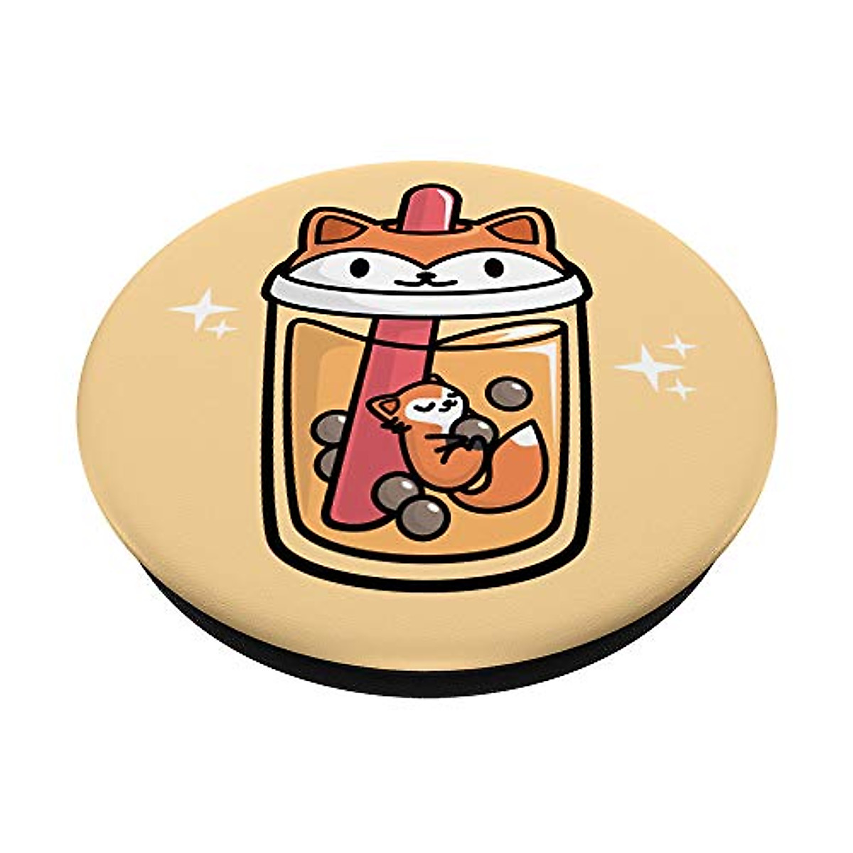 Boba Tea Bubble Tea - Cute Kawaii Fox PopSockets PopGrip: Swappable Grip for Phones & Tablets