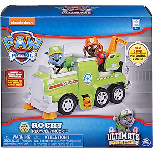 Paw Patrol Rocky’s Ultimate Rescue Recycling Truck with Moving Crane and Flip-Open Ramp