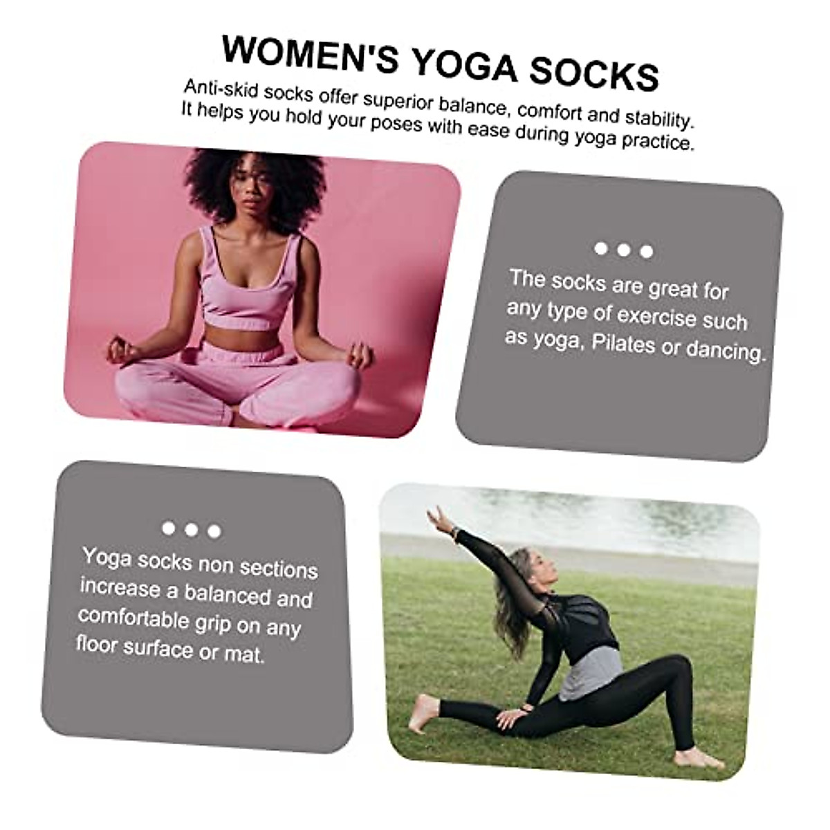 SOIMISS 1 Pair Yoga Socks Five Finger Socks Womens Stockings Toe Socks for Women Toe Separator Socks Alignment Socks Athletic Hospital Stockings Anti-Slip Yoga Socks Middle Tube Socks Heel