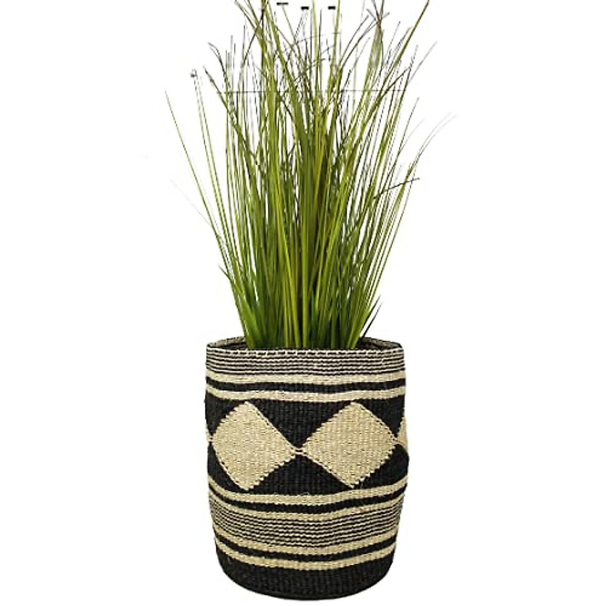 Basket planter, Round woven Basket 9&quot; x 9&quot; Ideal for Plant Pot cover, small storage, Rustic brown décor, woven basket for indoor plants