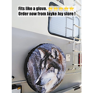 Spare Tire Cover, Wheel Cover with Wolf Print Waterproof Dust-Proof Universal Fit for Jeep, Trailer, RV, SUV, and Camper Van (14 Inch)