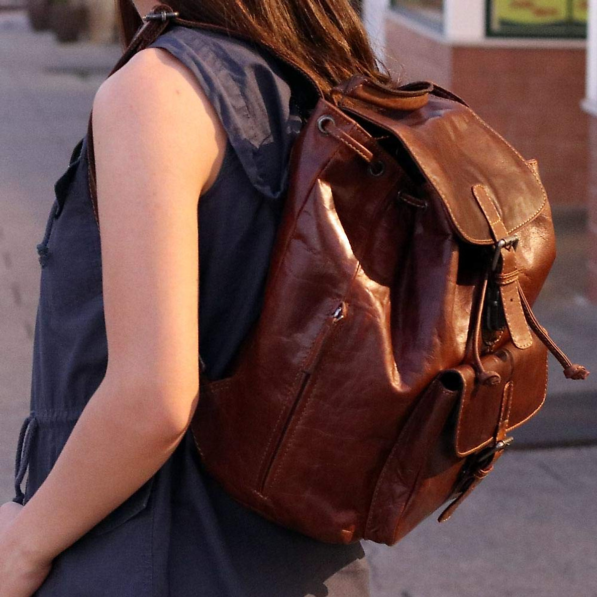 Voyager Drawstring Backpack #7517 (Brown)