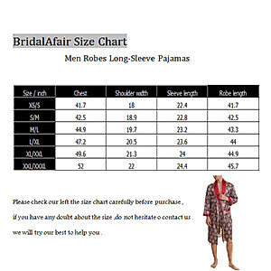 BridalAffair Men's Summer Luxurious Kimono Robe Soft Satin Bathrobe Long-Sleeve Nightgown Printed Pajamas Silver Gray, Large/X-Large