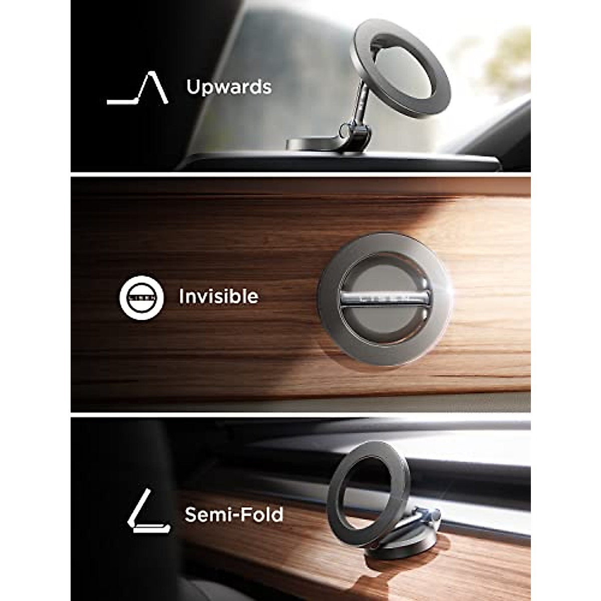 LISEN for MagSafe Car Mount, [20 Strong Magnets] Magnetic Phone Holder for Car, Hands Free iPhone Car Holder Mount Dash Phone Mount for Car Fit for iPhone 14 13 12 Pro Max Plus Mini MagSafe Case