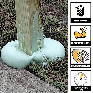 Sika Postfix Fence Post Mix, Mix-in-The-Bag Expanding Foam for Supporting Non-Structural Posts, Fence, Mailbox, and Sign Posts