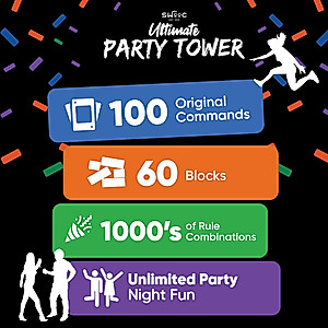 SWOOC - Ultimate Party Tower - 100 Original Commands, 60 Blocks & 1000's of Hilarious Rule Combinations - A Tipsy Spin on Fun Classic Games for Power Hour - Ages 21+