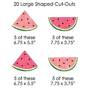 Big Dot of Happiness Sweet Watermelon - Fruit Party DIY Decorations - Clothespin Garland Banner - 44 Pieces