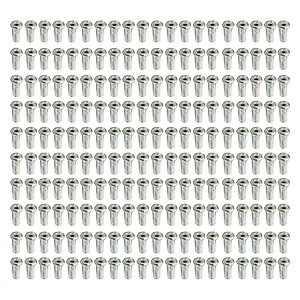 Auto-plaza 200x Bicycle Spoke Nipples Fit for 14G / 2mm Mountain Road Bike Silver Steel 12mm Long Cycling Replacement Accessories Set