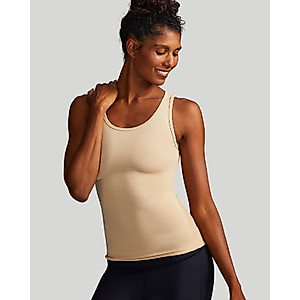 Tommie Copper for Women Lower Back Support Tank, Compression Shirt for Women with Lower Back Pain Relief, Lower Back Support Compression Tank, Nude M