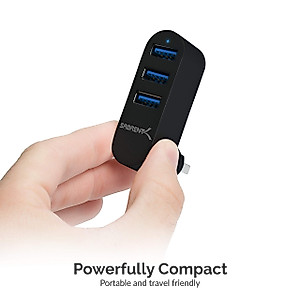 SABRENT Premium 3 Port Aluminum Mini USB 3.0 Hub [90°/180° Degree Rotatable] (HB-R3MB)