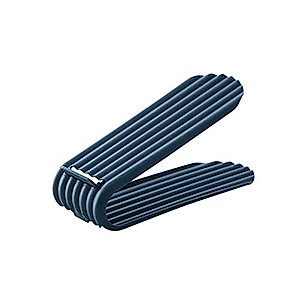 ENDAN Shoe Shelf Durable Adjustable Shoe Organizer Footwear Support Slot Space Saving Cabinet Closet Stand Shoes Storage Rack Shoebox Shoes Box (Color : Dark Blue)