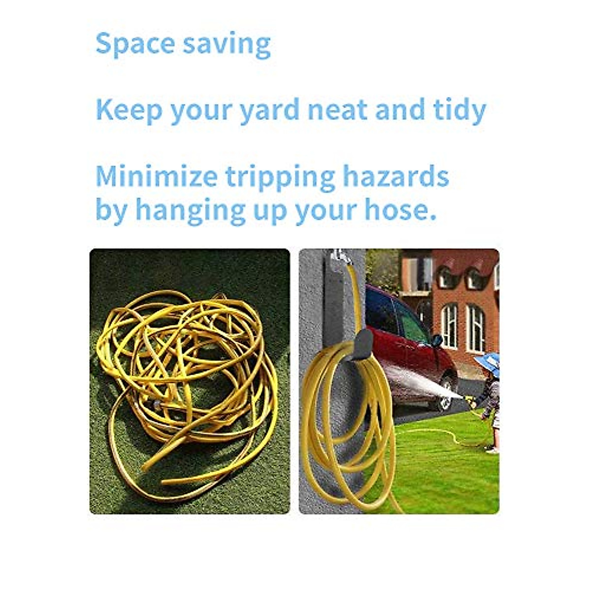 GARTOL Garden Hose Holder Wall Mount Water Hose Holder, 13.4-inch Length Heavy Duty Faucet Hose Hook with Screws, and Expansion Bolt