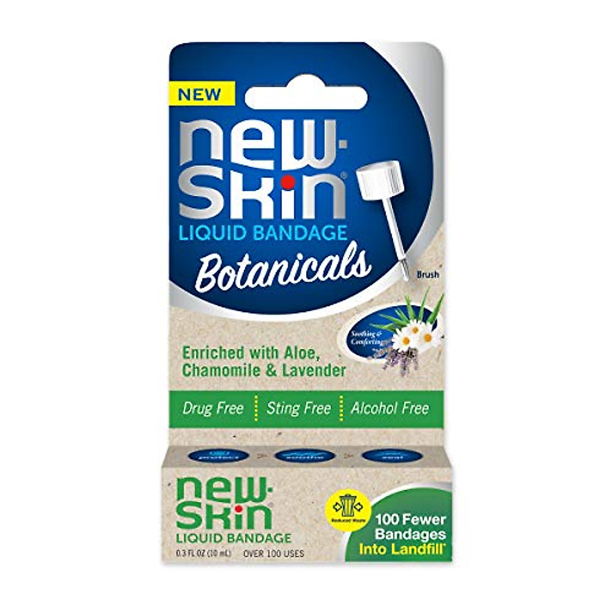 NEW-SKIN Botanicals Liquid Bandage for Minor Cuts and Scrapes, 0.3 Ounce