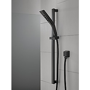 Delta Faucet 3-Spray H2Okinetic Slide Bar Hand Held Shower with Hose, Black Handheld Shower Head, Slide Bar Hand Shower, Handheld Shower, Detachable Shower Head, Matte Black 51799-BL