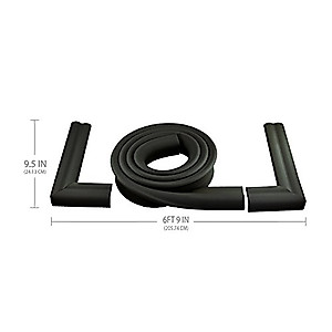 KidKusion Hearth Cushion | Made in USA | Black | 8.33 Ft of Padding | Child Safety, Edge and Corner Guard, Babyproof Fireplace Bumper