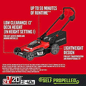 CRAFTSMAN 2x20V Self-Propelled Brushless Mower (CMCMWSP220P2)
