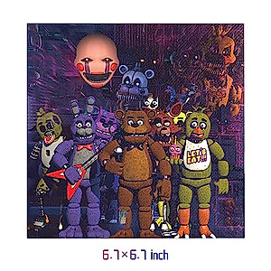 GYSIXGAOSU 40Pack Five Nights Party Supplies Party Supplies include 20 plates, 20 napkins for the Five Nights Party Supplies birthday party Decoration