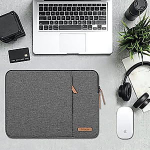 Lacdo 360° Protective Laptop Sleeve Case for 13 inch New MacBook Air M2 A2681 M1 A2337 A2179 A1932, 13" New MacBook Pro M2 M1 A2338 A2251 A2289 A2159 A1989, 12.9" iPad Pro with Accessory Bag,Dark Gray