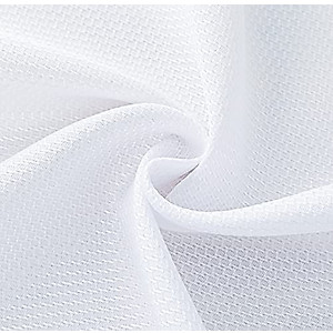 Biscaynebay Textured Fabric Round Tablecloth 60 Inches in Diameter, White Water Resistant Tablecloths for Dining, Kitchen, Wedding & Parties, etc. Machine Washable