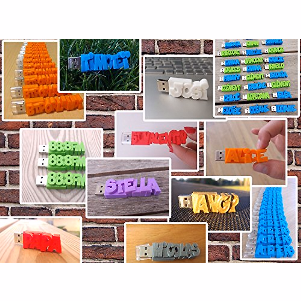 Customized USB Stick with Personalized Name, Date or Message in Your Choice of 15 Vibrant Colors. Choose 8, 16, 32GB Thumb Drive. Fun Gift for Birthday, Wedding, Business