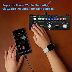 Multi Effects Guitar Pedal with Chorus Delay Reverb Distortion Overdrive, Bluetooth, Built-in Battery, designed for Electric Guitar.