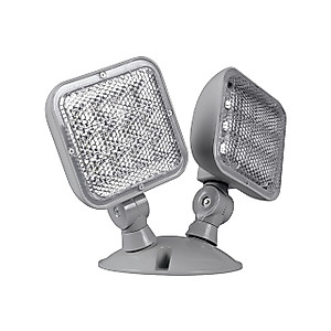 NICOR Lighting Wet Location Emergency LED Remote Dual Light Fixture (ERL4-10) , Gray