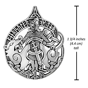 Dryad Design Norse Pagan God Tyr Pendant 1.5" - Sterling Silver Viking God Jewelry Gift for Men & Women