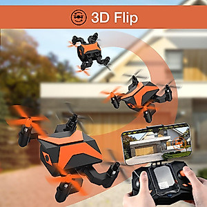 ATTOP Mini Drone with Camera - FPV Drones for Kids, RC Quadcopter Kids Drone with App FPV Video, Voice Control, Altitude Hold, Headless Mode, Trajectory Flight, Foldable Drone Girls Gifts Boy Toys